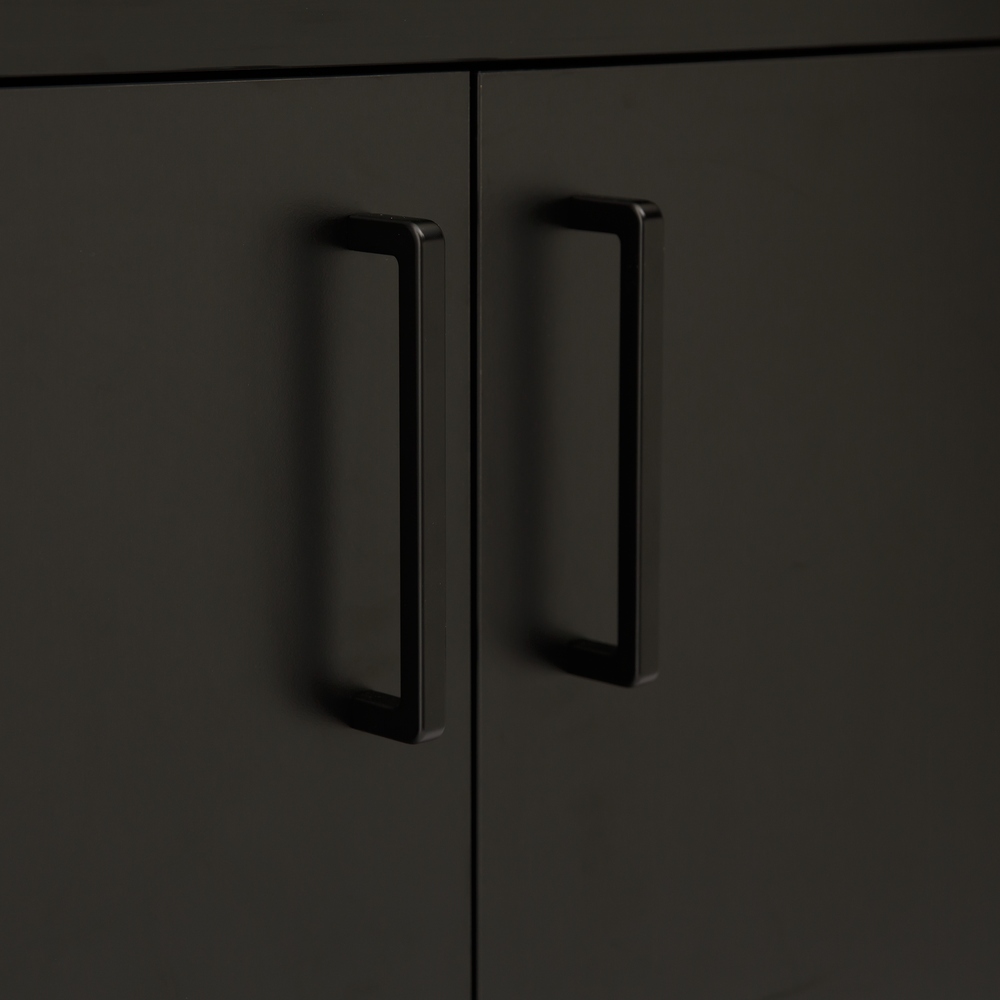 Kast met plantenbak - Zwart / Robuust eiken - Office-Interior
